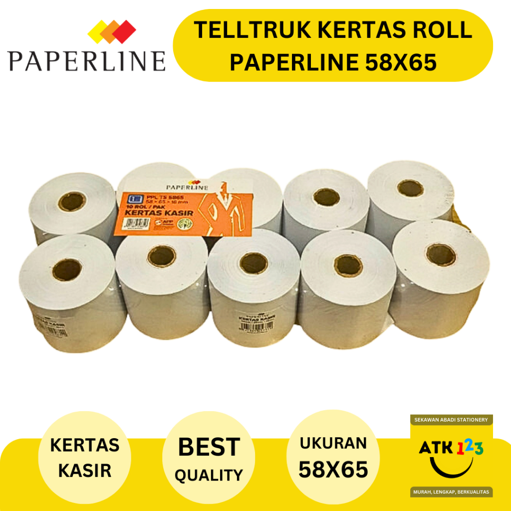 Jual Kertas Tellstruk / Kertas Roll Kasir Paperline Ukuran 58x65x18mm ...