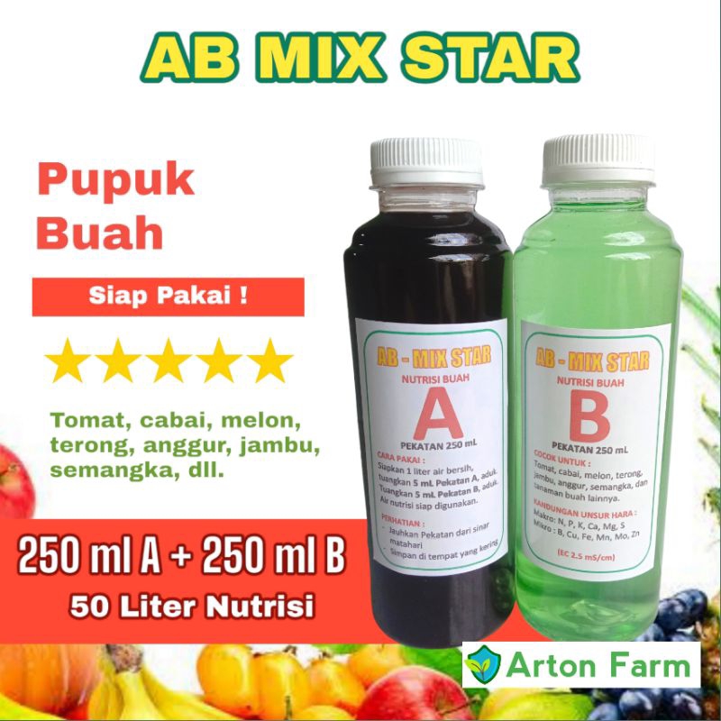 Jual Nutrisi AB MIX Cair Buah 250 ml Nutrisi Hidroponik Siap Pakai ...