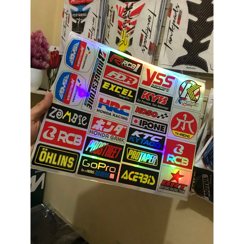 Jual STICKER RACING PACK STIKER MOTOR HOLOGRAM RCB ISI 28pcs | Shopee ...