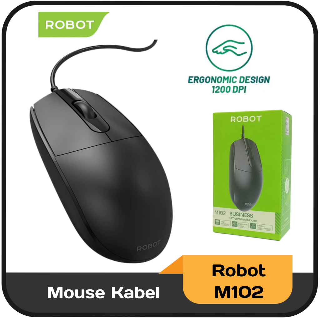 Jual Mouse Kabel Robot M102 1000 DPI Wired Mouse Black | Shopee Indonesia