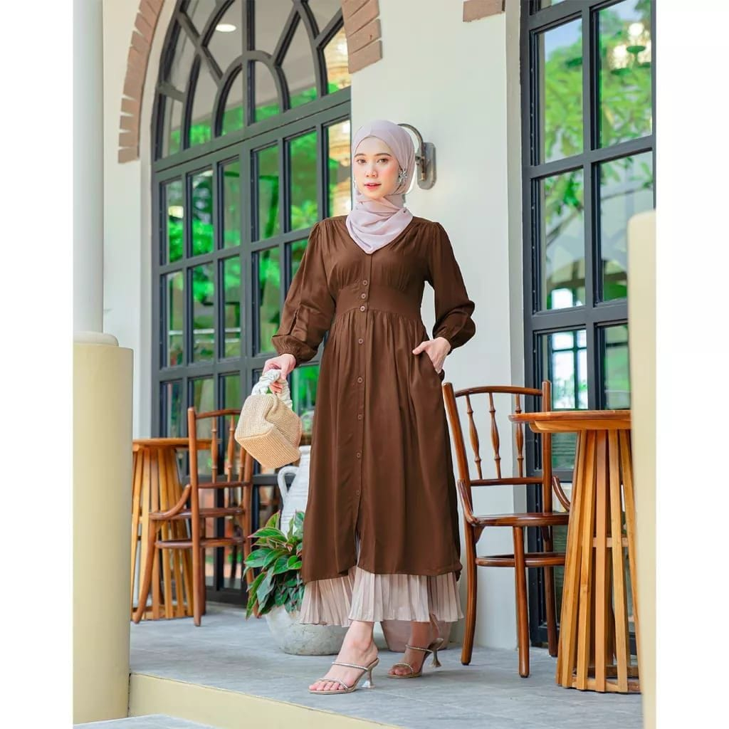 Jual Jollie Midi Dress ( SR 0013) Midi Dress wanita Kekinian Bahan Katun Rayon | Shopee Indonesia