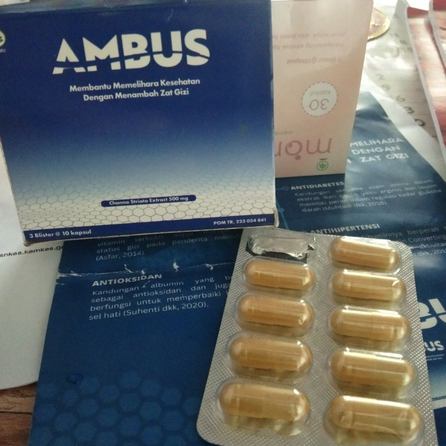 Jual Per 4 kapsul Albumin ikan gabus AMBUS / Mempercepat proses penyembuhan luka / Memperbaiki ...