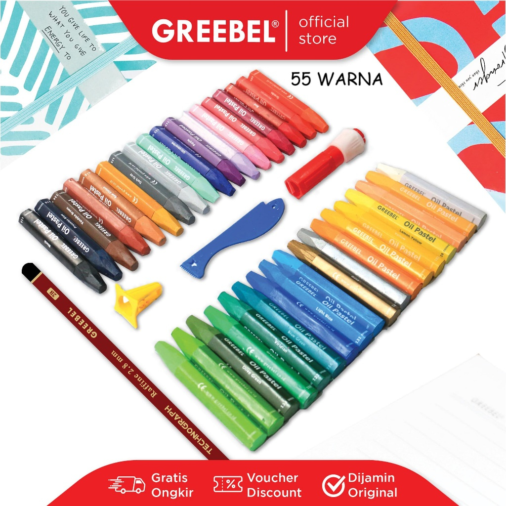 Jual Krayon Oil Pastel Greebel Crayon Anak Mewarnai 12 24 36 55 warna ...