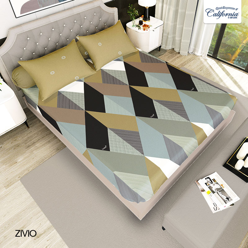 Jual CALIFORNIA Sprei Queen Fitted 160x200 Zivio | Shopee Indonesia