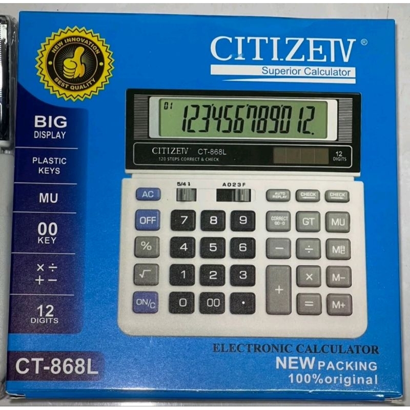 Jual Kalkulator CT-868-L/12Digit/2 Power energy/Kalkulator Bisnis ...