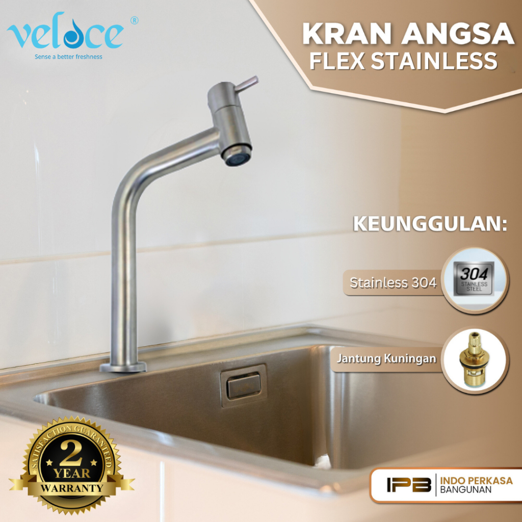 Jual VELOCE Kran Angsa Wastafel Leher Kotak Kran Sink Dapur Kran Angsa ...
