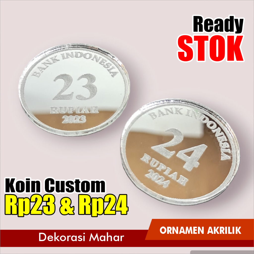 Jual REPLIKA UANG KOIN 23rupiah 24 rupiah akrilik mirror | Shopee Indonesia