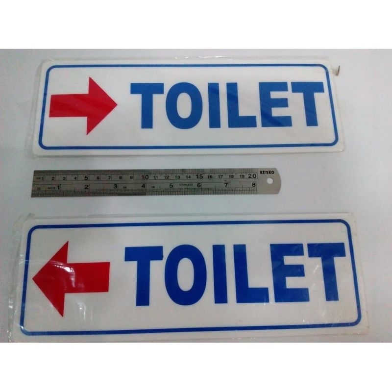 Jual Plat Lambang Tulisan TOILET PANAH KANAN ATAU PANAH KIRI Akrilik ...