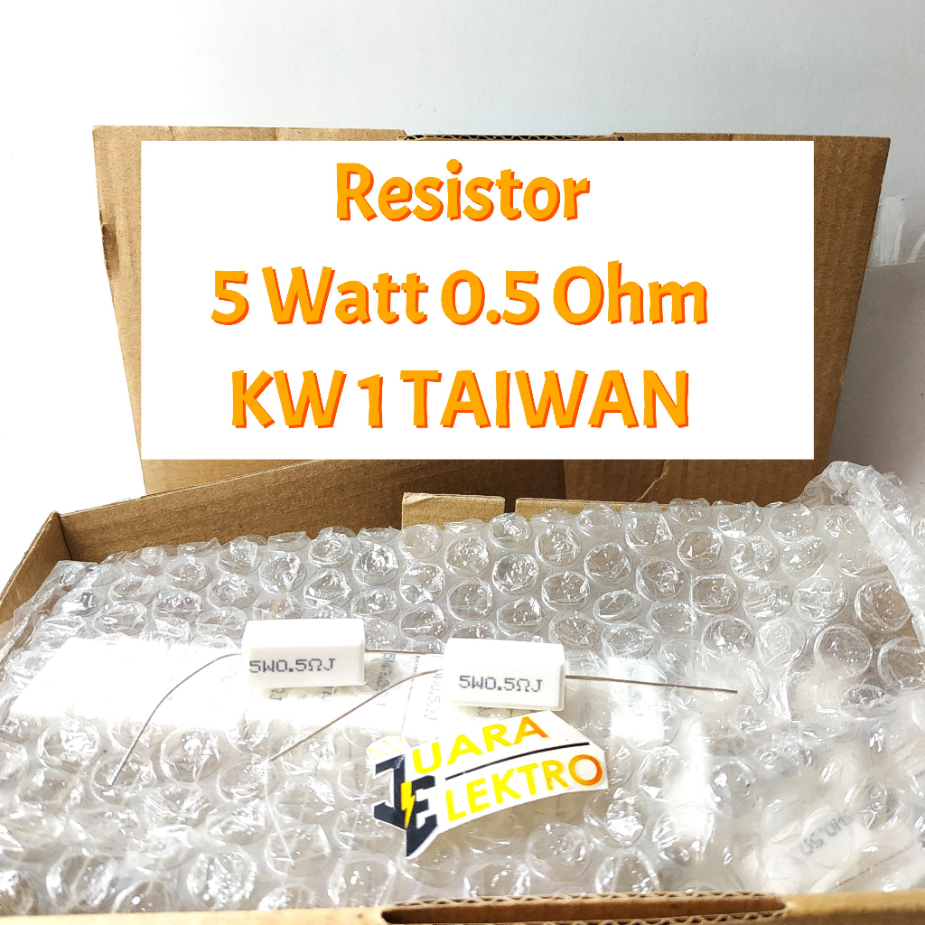 Jual Resistor Kapur 5 Watt 0,5 Ohm - 0,47 Ohm KW 1 TAIWAN | Variasi Resistor Kapur 5 Watt ...