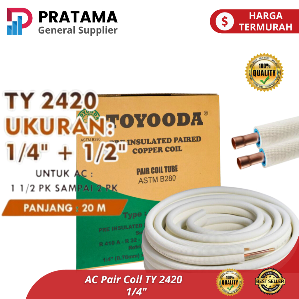 Jual Pipa AC Pair Coil TY 2420 Ukuran 1/4" + 1/2" AC 1 1/2 - 2 PK ...