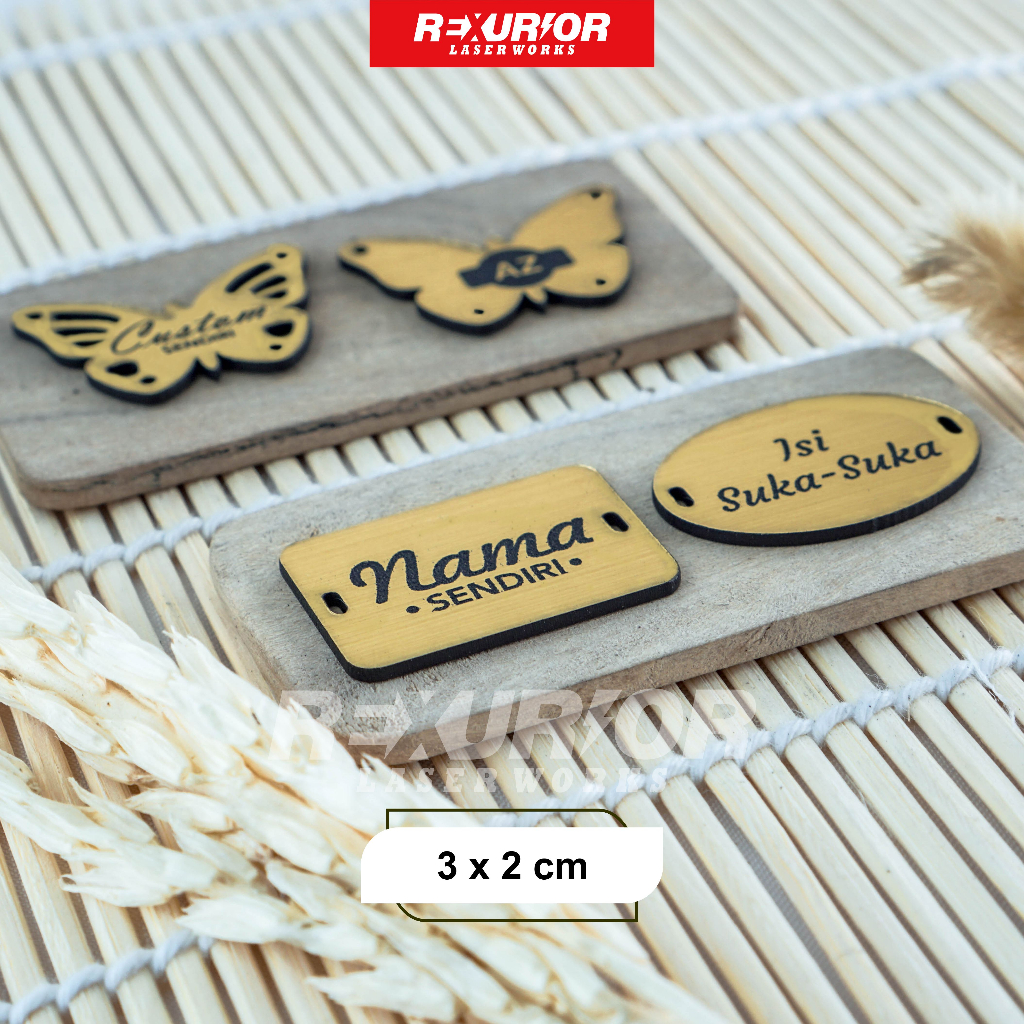 Jual Label Akrilik GOLD ( Serat Mirip Stainless ) Tas, Mahar & Pakaian ...