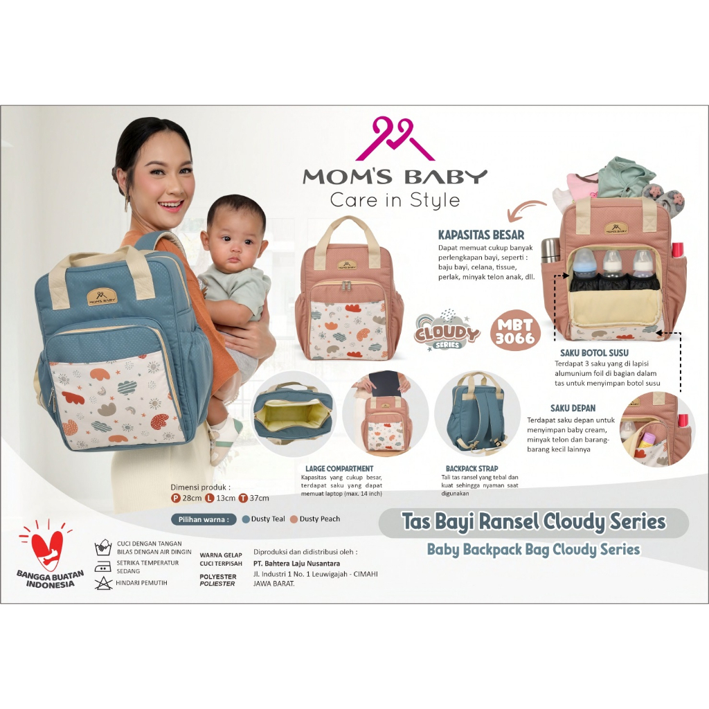 Jual Mom's Baby Tas Bayi Ransel Cloudy Series | Shopee Indonesia