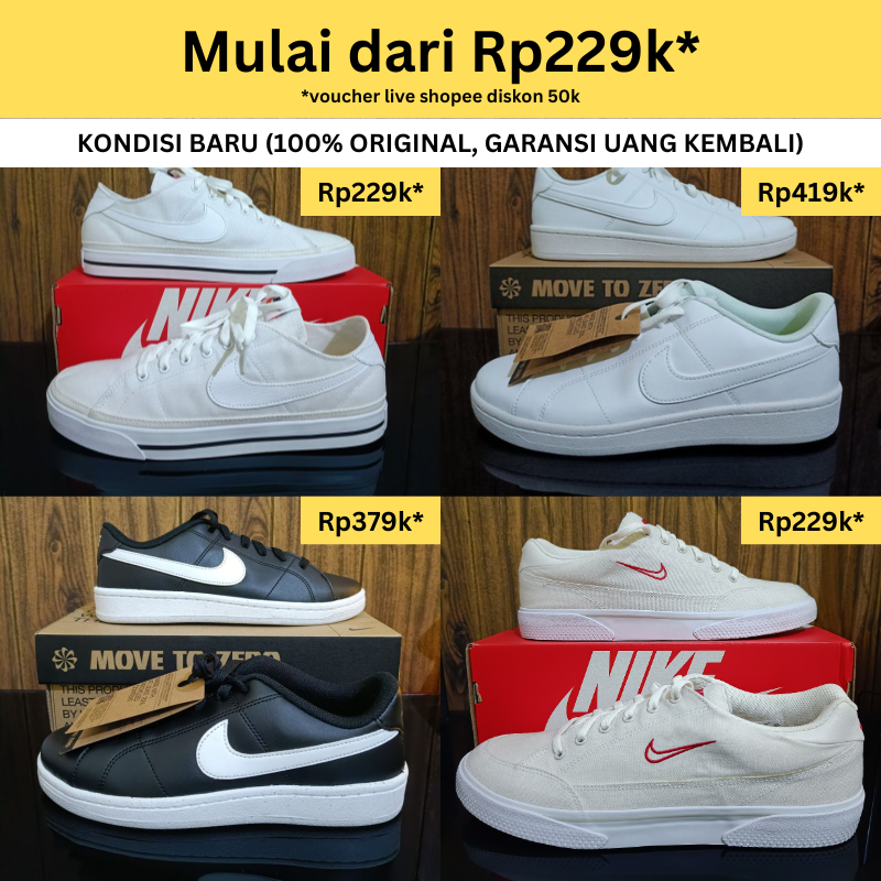 Jual Sepatu NIKE Pria Wanita Putih Hitam Original Sneakers White Black ...