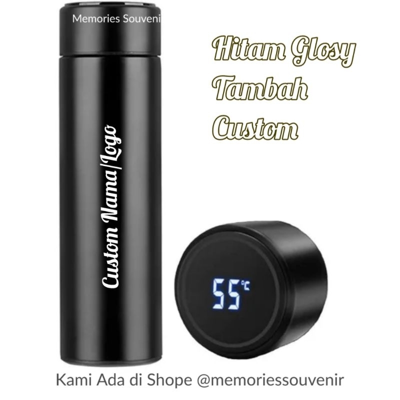 Jual Tumbler Stainless steel Smart Led Suhu Custom Nama Logo | Botol Minuman Stainless steel ...