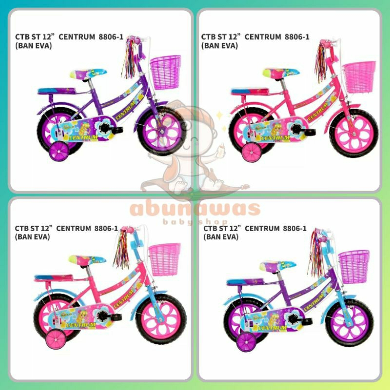 Jual Sepeda Anak Roda Empat Roda Dua Centrum CBT ST 12" 8806-1 Ban Eva ...