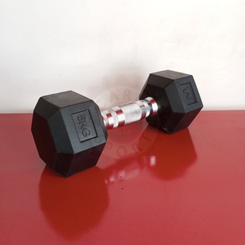 Jual Dumbell Hexagonal 5kg Hex Barbel Berat 5kg | Shopee Indonesia