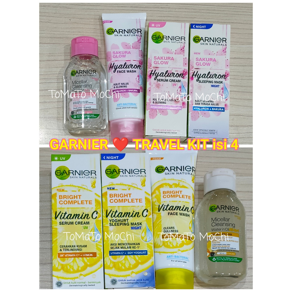 Jual Tomato Mochi ~ Garnier Light Bright Complete / Sakura Glow Travel ...