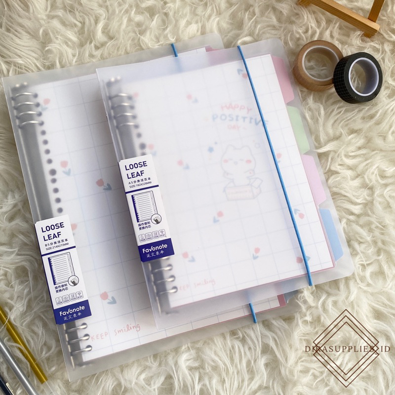 Jual Set Map Binder Kuliah B5 A5 Polos Transparan Aesthetic Tali ...