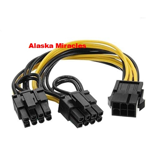 Jual KABEL PCIE 6 PIN TO DUAL 8 PIN 6+2 POWER SPLITTER VGA PCI-E Cable ...