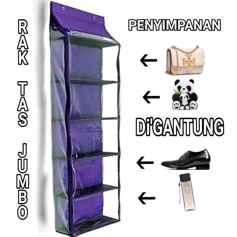 Jual rak tas susun 6 jumbo FR|rak tas gantung | Shopee Indonesia