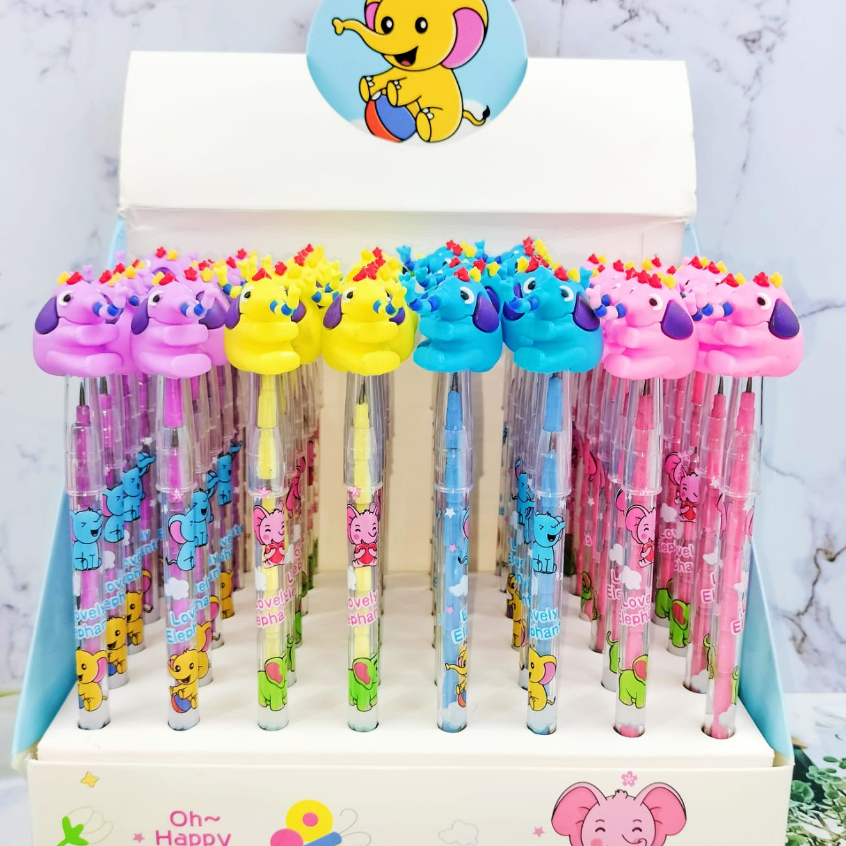 Jual Pensil Susun GAJAH Lucu ada 4 Warna / Pensil Sambung Elephant ...