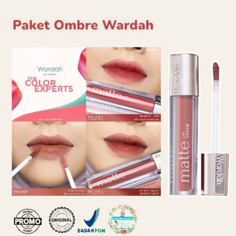Jual (TASYA FARASYA APPROVED) - Paket Ombre Lips Wardah Exclusive Matte Lipcream | Shopee Indonesia