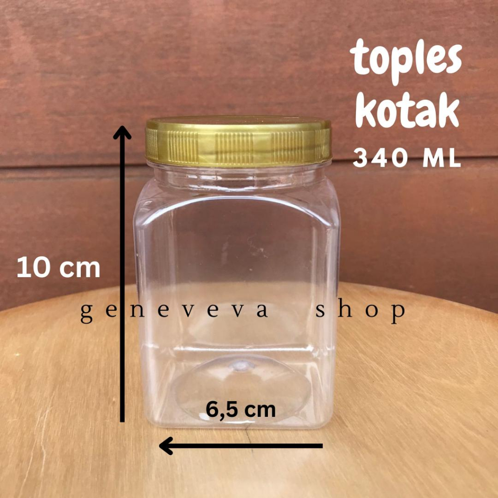 Jual Toples Kotak 340 ml / Jar Plastik Kotak 340 ml | Shopee Indonesia