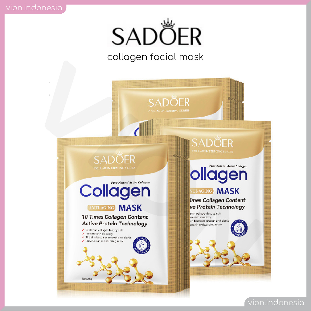 Jual SADOER Collagen Anti Aging Sheet Mask Masker Wajah Kolagen Anti Penuaan SR020 | Shopee ...