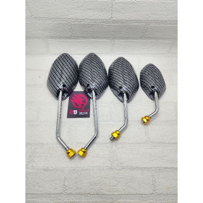 Jual Spion Beat Karbon Gagang Chrome Panjang Tanggung Mini - Spion ...