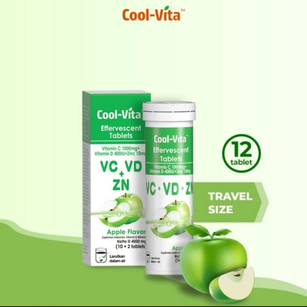 Jual Cool-Vita Effervescent Vitamin C, D & Zinc Rasa Apple Flavor ...