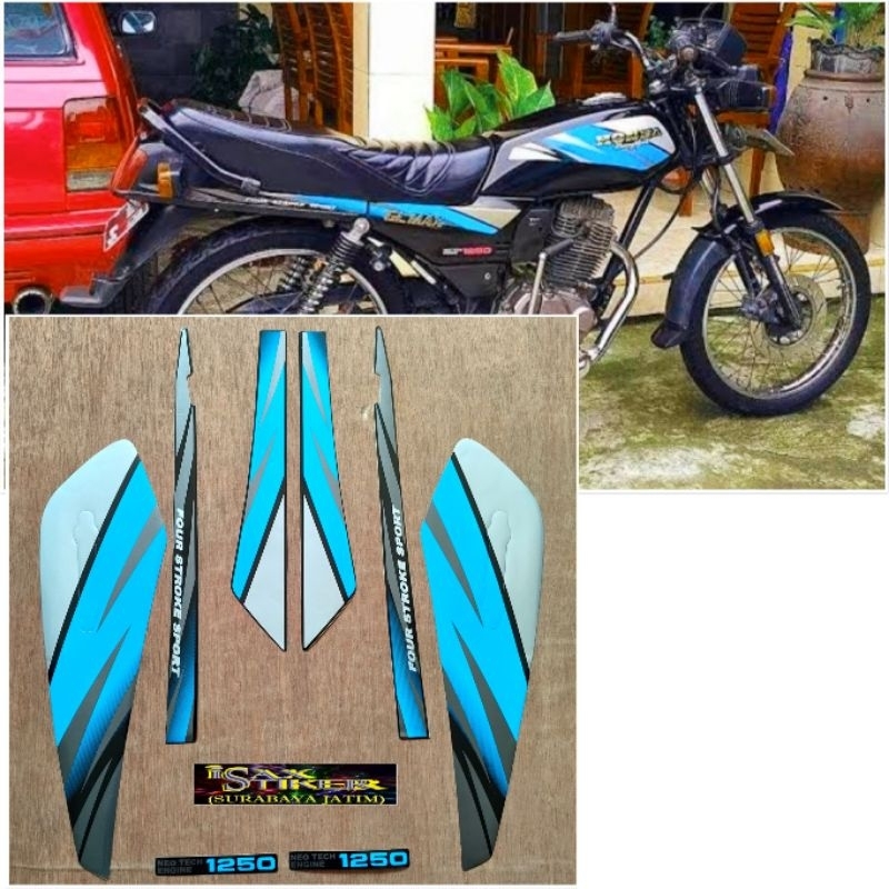 Jual Striping Original Honda GL MAX hitam Lis biru tahun 1995 1996 ...