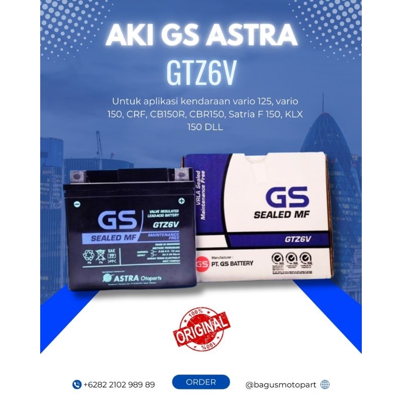 Jual Accu/Aki GS ASTRA GTZ6V | Shopee Indonesia