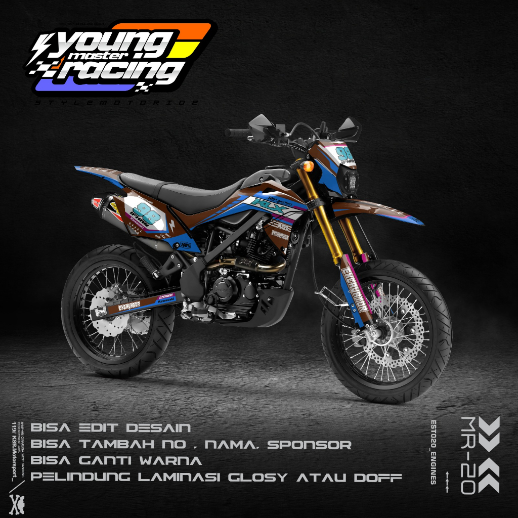 Jual STIKER Striping Variasi KLX 150 BF OLD - Sticker Striping Variasi ...