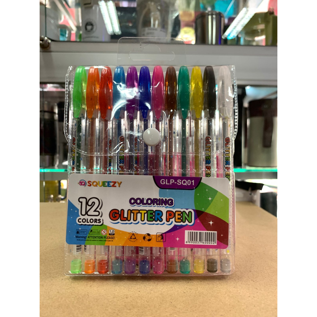 Jual ballpoint gel 12 warna merek squeezy glp sq 01 bling blink bagus ...