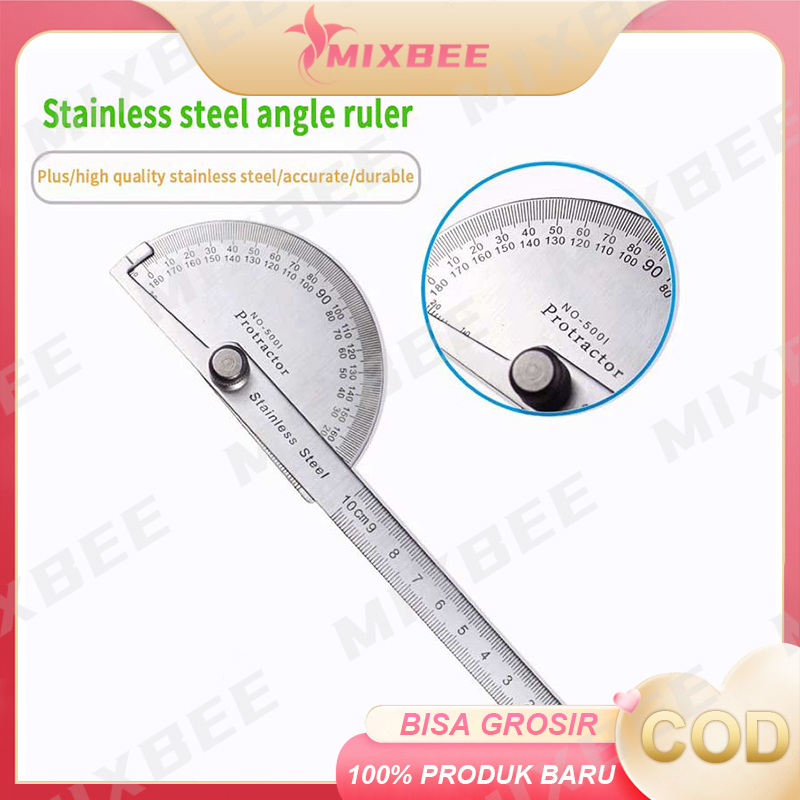 Jual Busur 180 derajat stainless protactor alat ukur sudut | Shopee ...