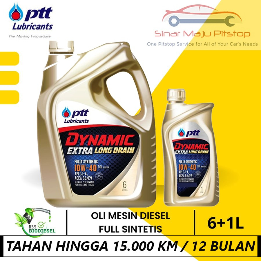 Jual PTT DYNAMIC EXTRA LONG DRAIN FULL SYNTHETIC 10W-40 API CI-4 FULL SYNTHETIC 7 LITER Original ...