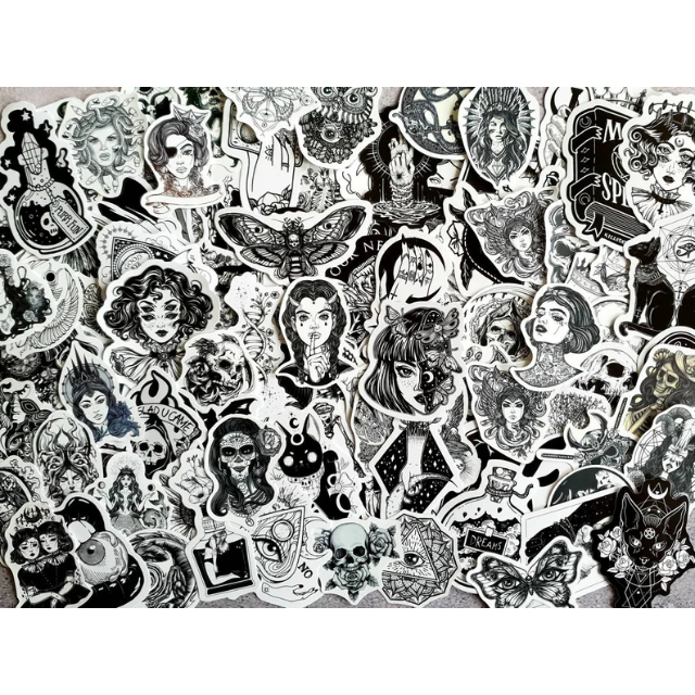 Jual Sticker Pack Graffiti Gothic Black Aesthetic Horror Hitam Putih ...