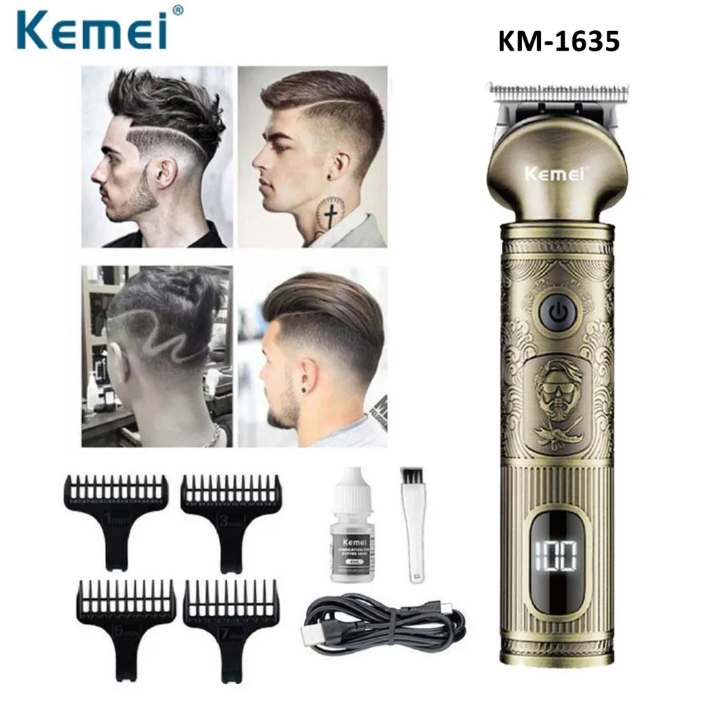 Jual KEMEI KM-1635 Alat Cukur Elektrik Mesin Cukur Potong Rambut Kumis dan Jenggot Hair Clipper ...