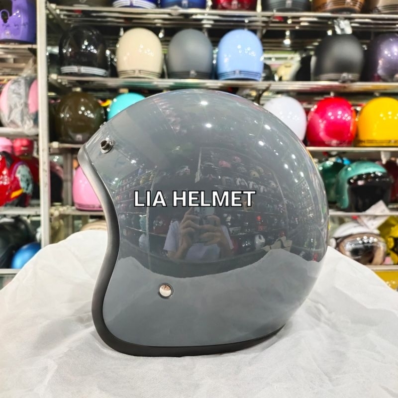 Jual helm retro jpn polos / helm retro jpn tanpa logo depan / helm ...