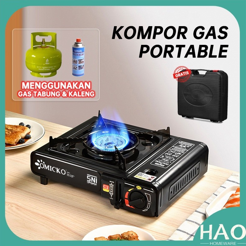 Jual Kompor Gas Portable 1 Tungku 2 in 1 Omicko Kompor LPG BBQ Camping ...