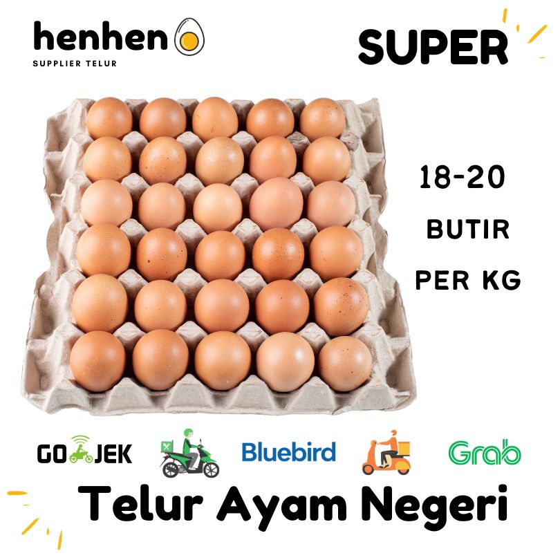 Jual TELUR AYAM NEGERI SUPER PER KG HENMART | Shopee Indonesia