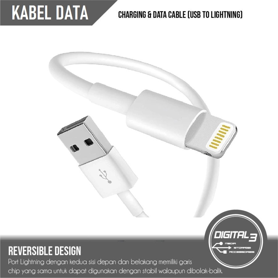 Jual Kabel Data USB-A to Lightning iPhone Cable 5 6 7 8 Plus SE X XR XS ...