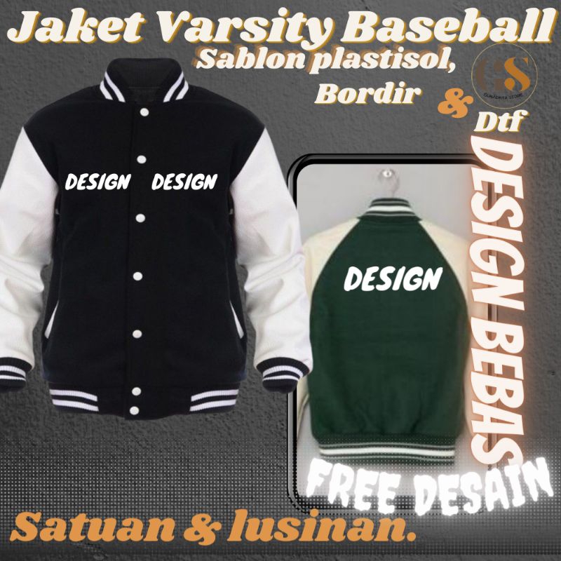 Jual Jaket Varsity Sablon Design Custom suka-suka satuan | Shopee Indonesia