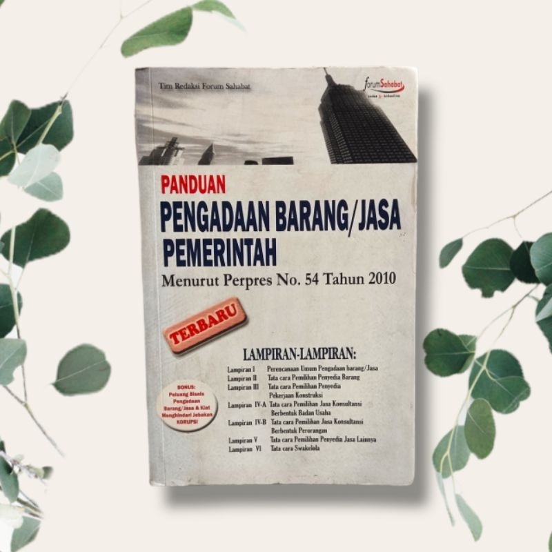 Jual panduan pengadaan barang / Jasa Pemerintah Menurut Perpres No. 54 ...