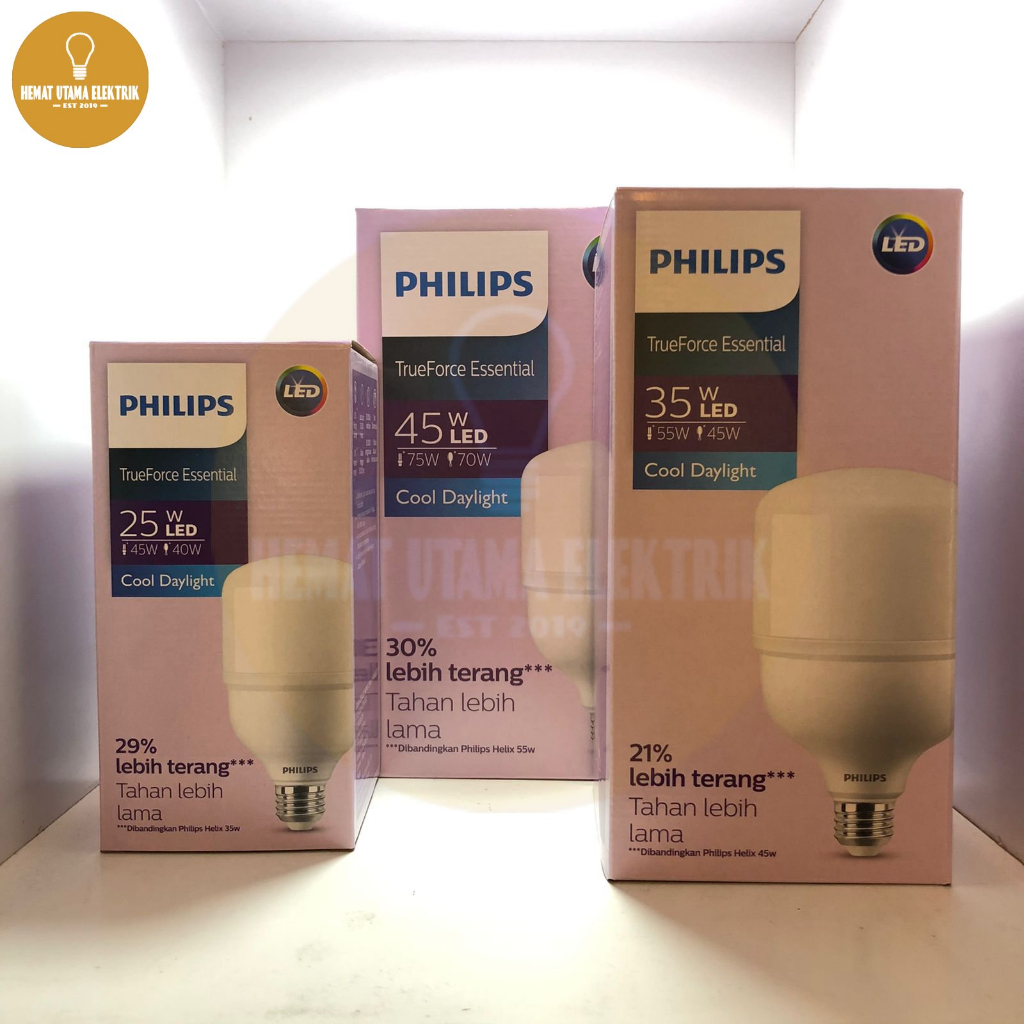 Jual PHILIPS LAMPU LED TFORCE ESSENTIAL LED HB MV E27 865/6500K -TRUE FORCE ESS PUTIH, 2.7KLM ...
