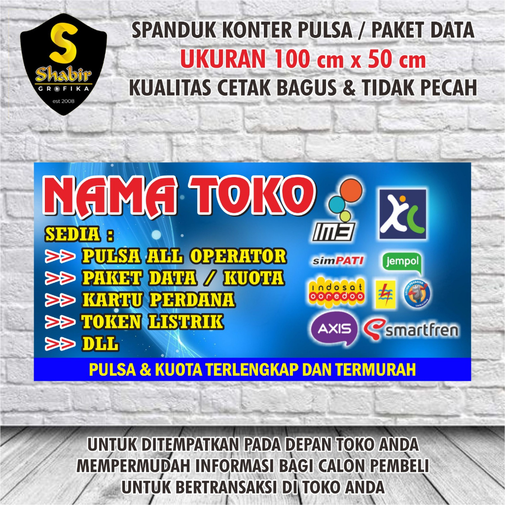 Jual COD SPANDUK KONTER PULSA 100 cm x 50 cm | Shopee Indonesia