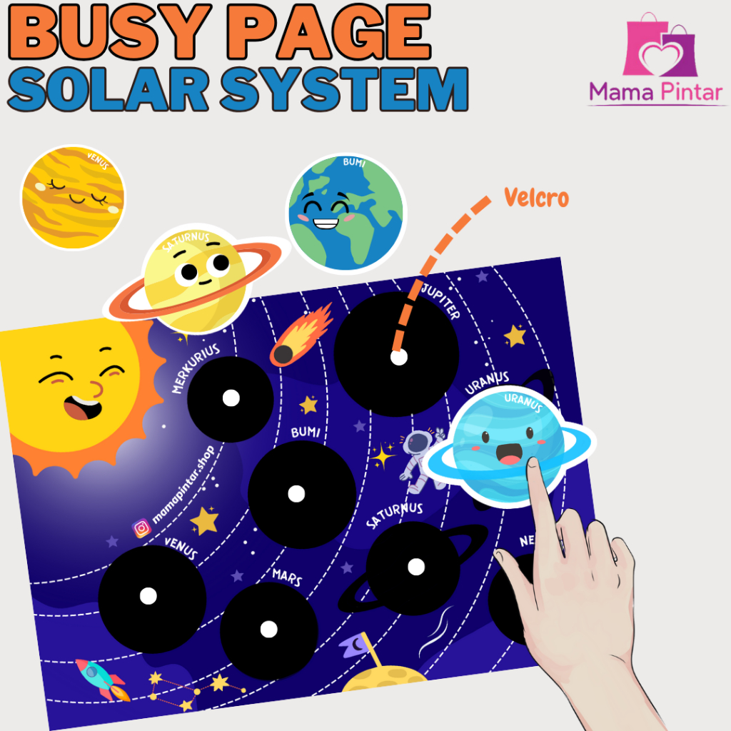 Jual Busy Page Worksheet Anak PAUD 2 3 4 Tahun Tema Tata Surya Solar ...