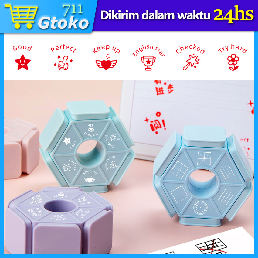 Jual Stempel Guru Penilaian Bahasa Inggris Teacher Stamp Rewards SD TK Anak 6 in 1 | Shopee ...