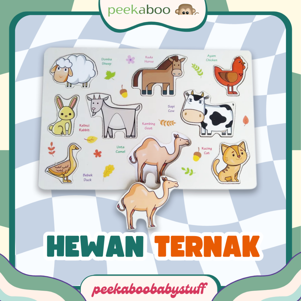 Jual PUZZLE KAYU KNOB MAINAN EDUKASI ANAK DENGAN BACKGROUND - TEMA ...