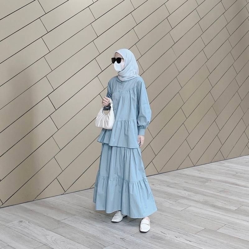 Jual BAJU SETELAN ROK ONESET ROK LINEN | Shopee Indonesia
